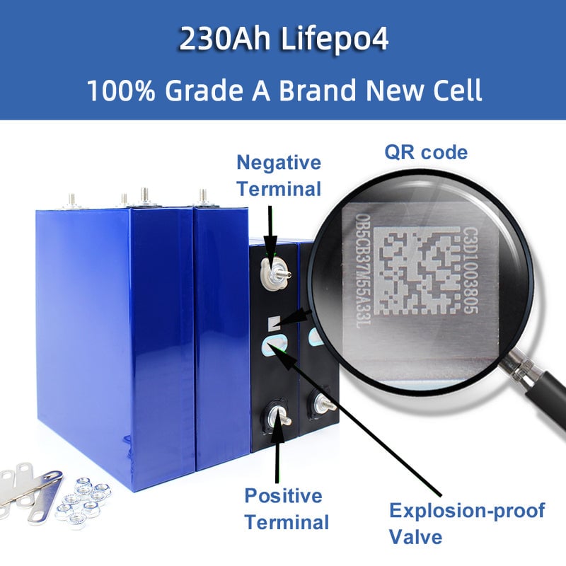 3.2V 230Ah Lifepo4 Prismatic Rehchargeable Battery Cell